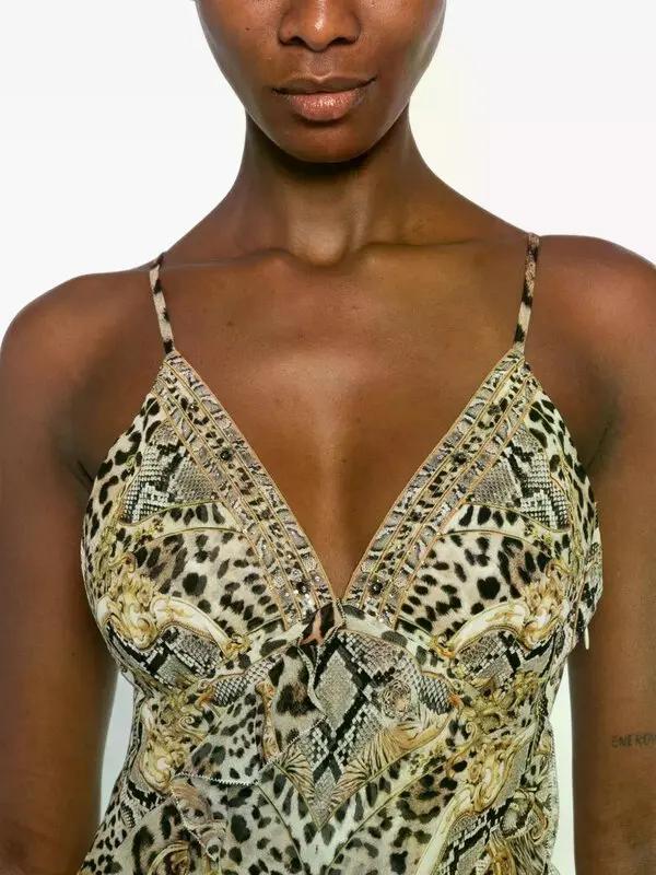 Camilla Ruffled Leopard-print Dress