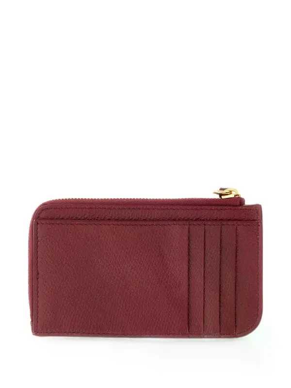 Valentino Garavani Vlogo Signature Leather Cardholder - Red