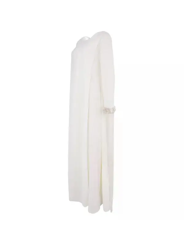 LOODYANA Embroidered Asymmetric Sleeve Maxi Dress