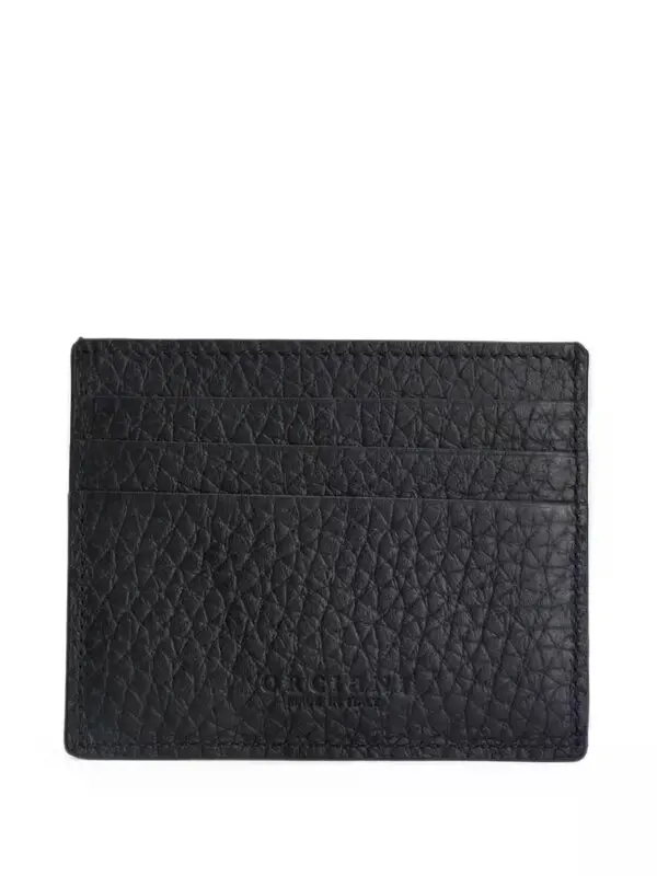 Orciani Logo-plaque Pebbled-leather Cardholder