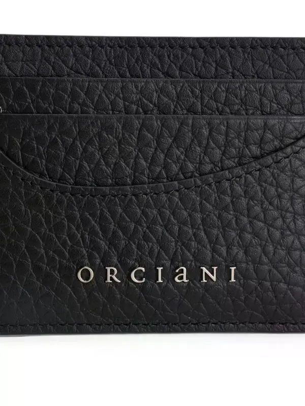 Orciani Logo-plaque Pebbled-leather Cardholder