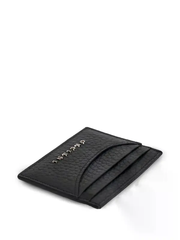 Orciani Logo-plaque Pebbled-leather Cardholder - Black