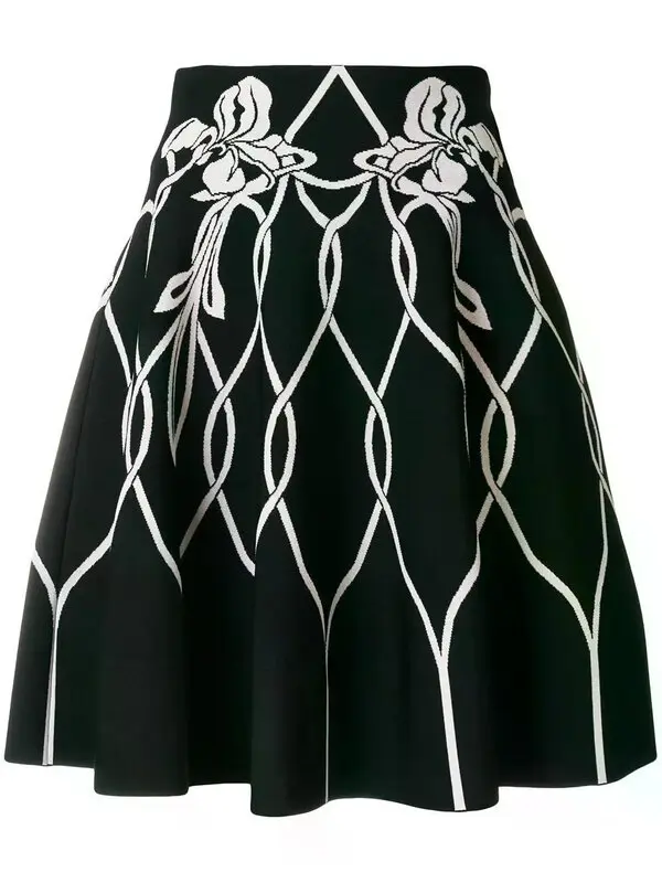 Alexander McQueen High Waisted Knitted Skirt - Black