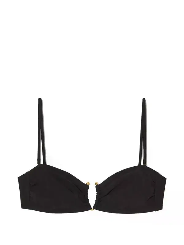 NILI LOTAN Ruched Bandeau Bikini Top - Black