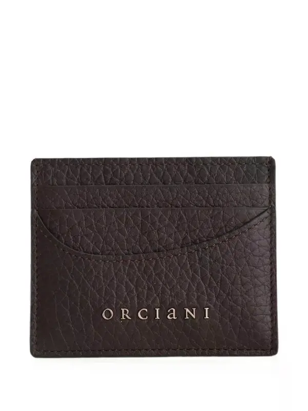 Orciani Logo-plaque Pebbled-leather Cardholder