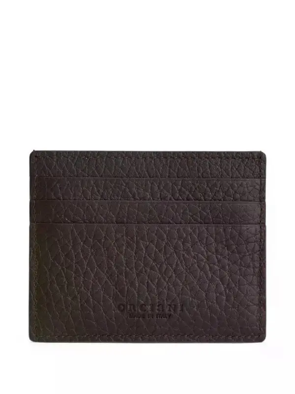Orciani Logo-plaque Pebbled-leather Cardholder