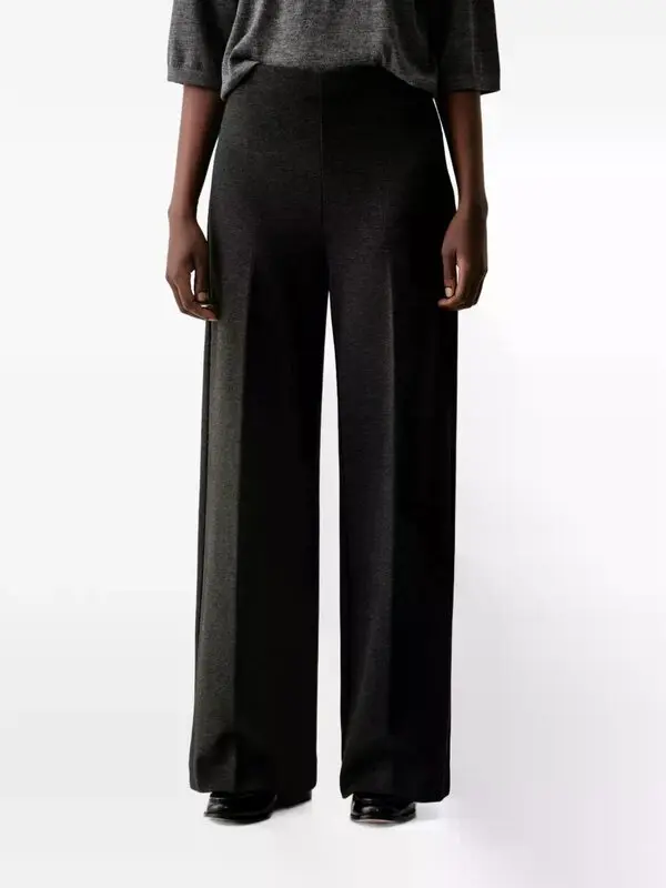 Marc O'polo Margo Pressed-crease Wide-leg Trousers - Grey