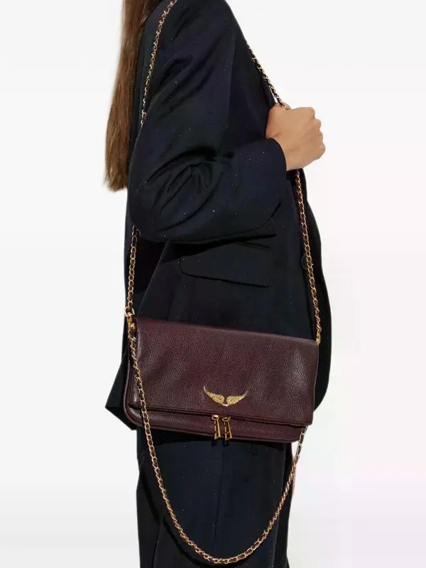 Zadig&Voltaire Rock Grained Leather Crossbody Bag - Purple