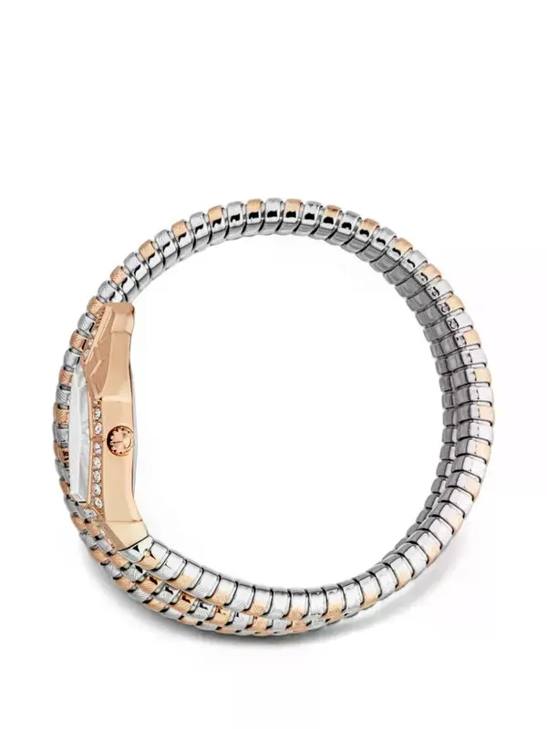 Just Cavalli Snake-shaped Watch With Crystal Embellishments - White