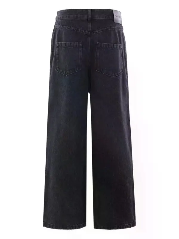 Loewe Anagram Wide-leg Jeans - Black