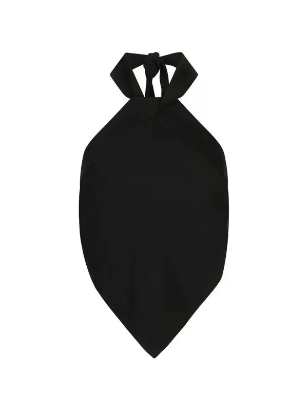 Rabanne Halterneck Handkerchief-hem Top - Black