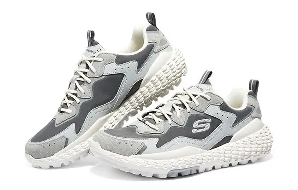 Sketchers Monster Marathon Running Sneakers 'white Grey