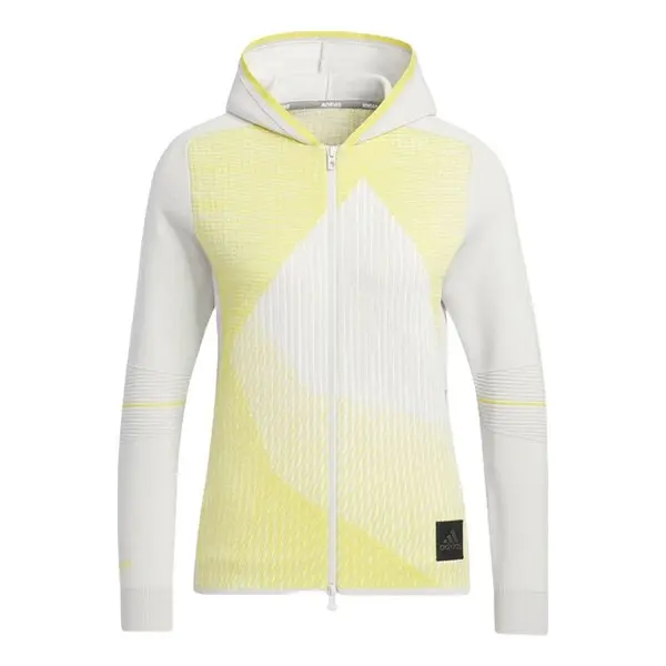 Adidas Primeknit Hooded Jacket Asia Sizing 'yellow Grey - Yellow/grey