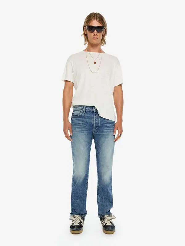 MOTHER The Ace Straight Leg Jeans In Rub Some Dirt On It - Blue