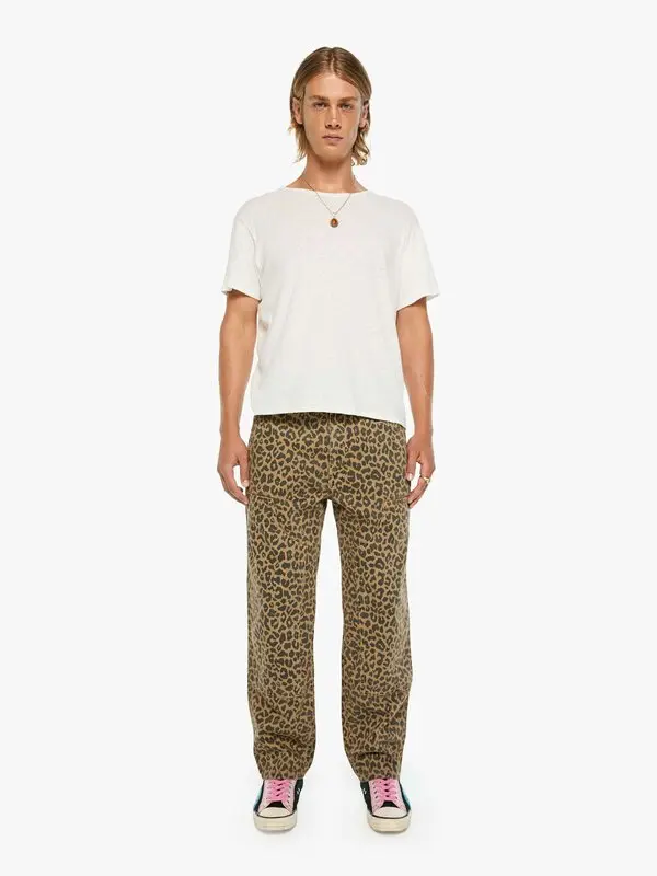 MOTHER The Bees Knees Duke Utility Print Cotton Pants - Leopard