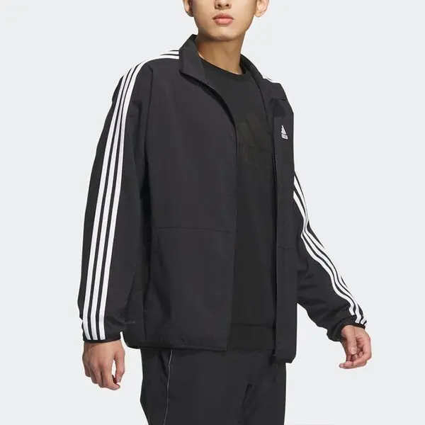 Adidas Three Stripes Stand Collar Jacket Black
