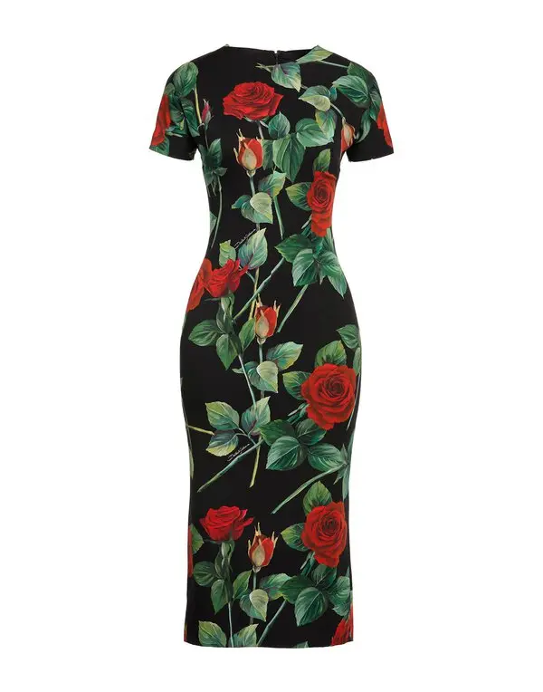 Dolce & Gabbana Floral Print Crepe Midi Dress