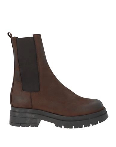 DIVINE FOLLIE Dark Leather Ankle Boots - Brown