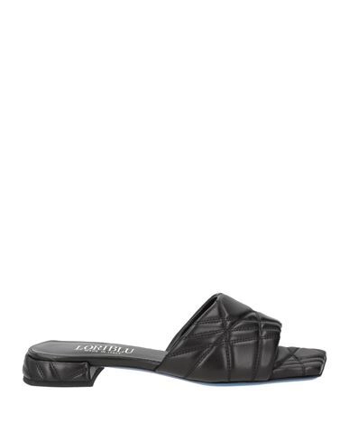 LORIBLU Quilted Leather Slide Sandals - Black