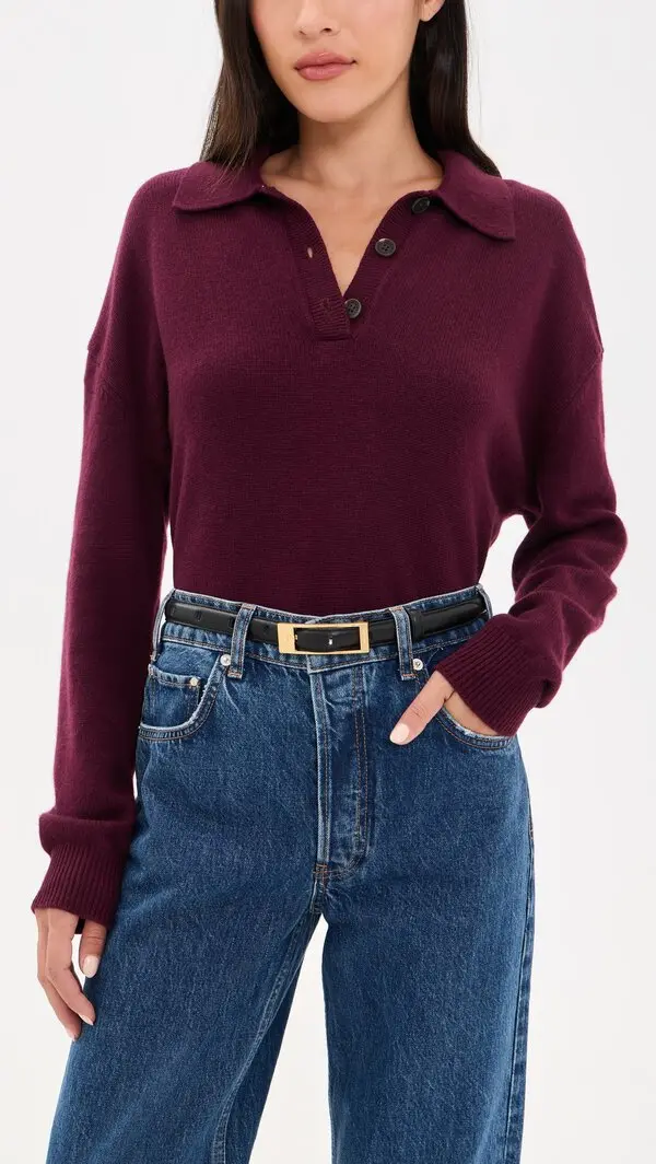 ANINE BING Elly Smooth Leather Belt