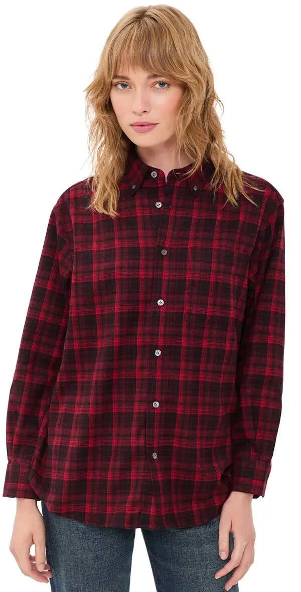 DUNST Checked Flannel Button Down Shirt