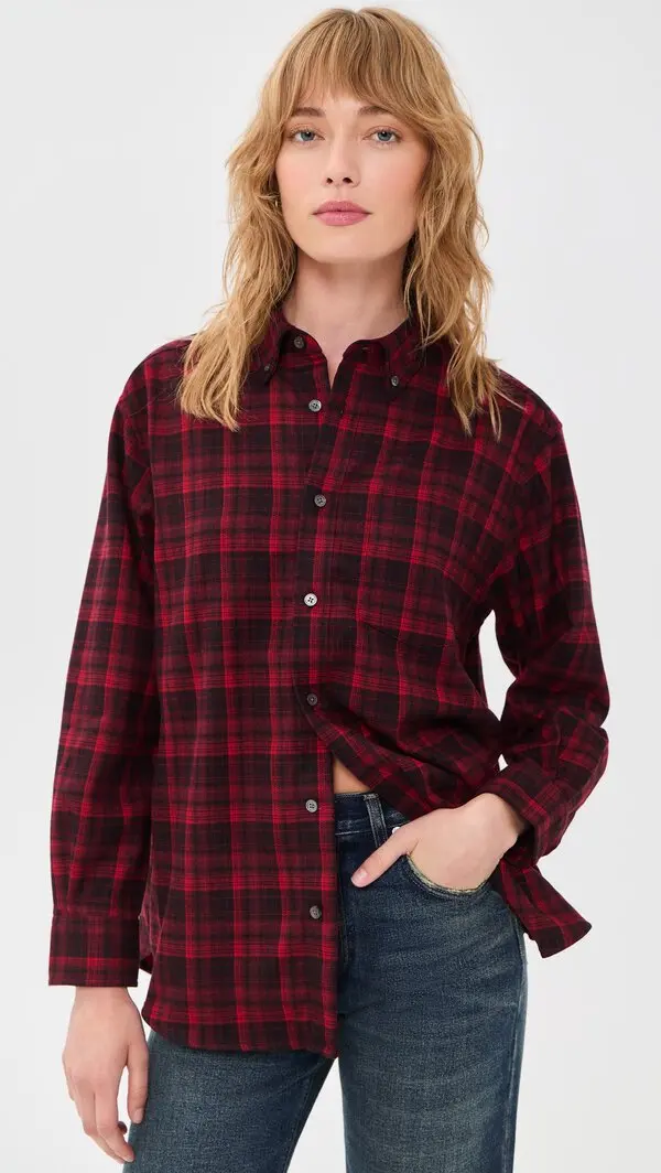 DUNST Checked Flannel Button Down Shirt