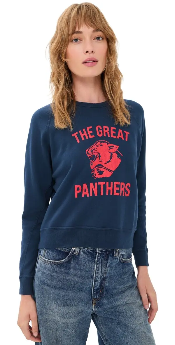 The Great. The Fleece Growling Panther Rookie Sweatshirt - True Navy