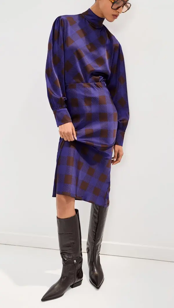 LE BOP Olive Skirt - Deep Blue/brown