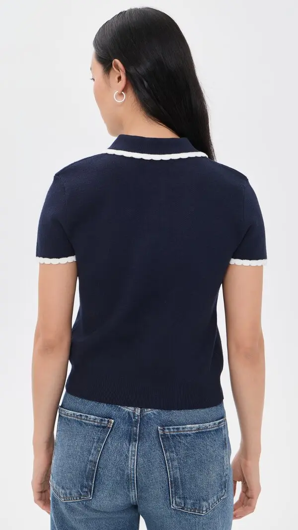 English Factory Scallop Detailed Short Sleeve Polo