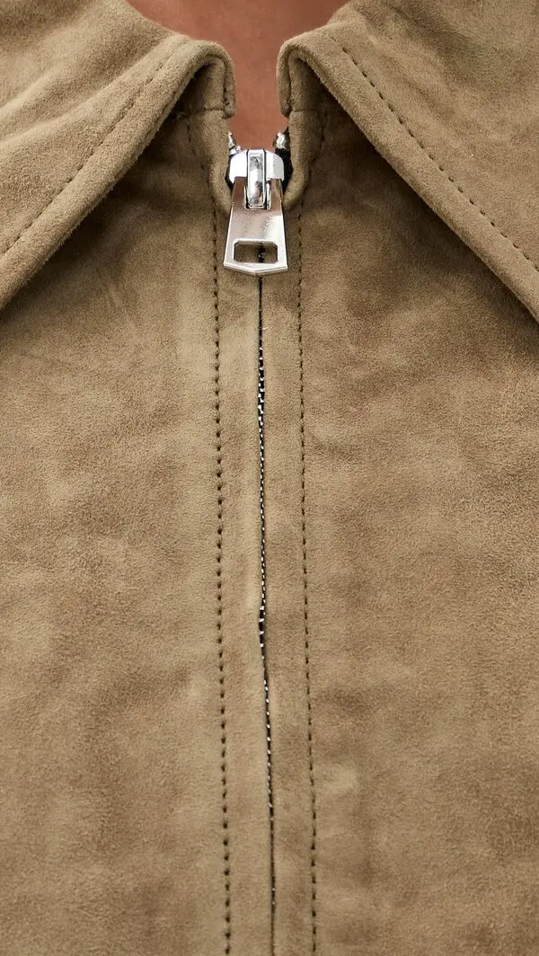AGOLDE Nahla Cropped Goatskin Suede Jacket