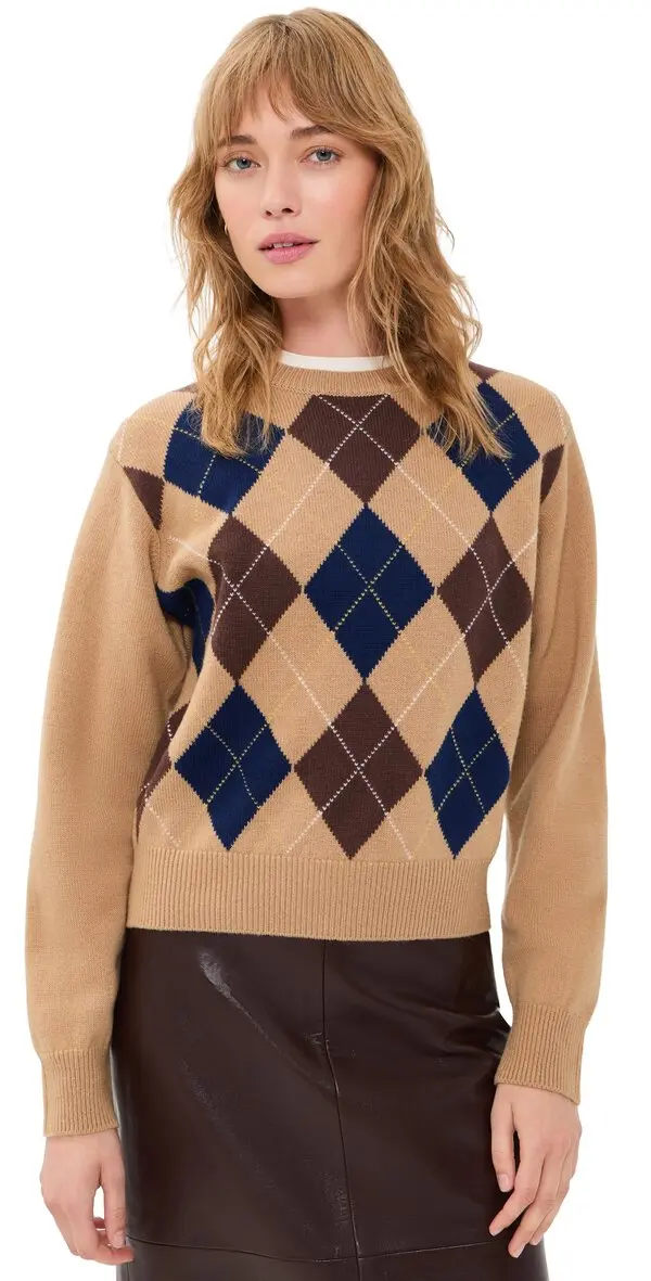 DUNST Argyle Crew Neck Sweater