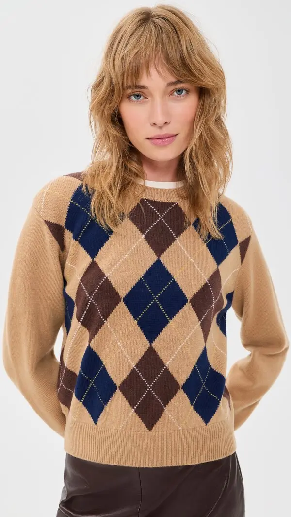 DUNST Argyle Crew Neck Sweater