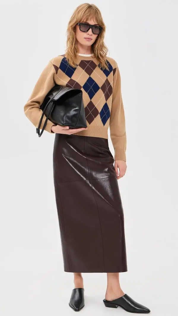 DUNST Argyle Crew Neck Sweater