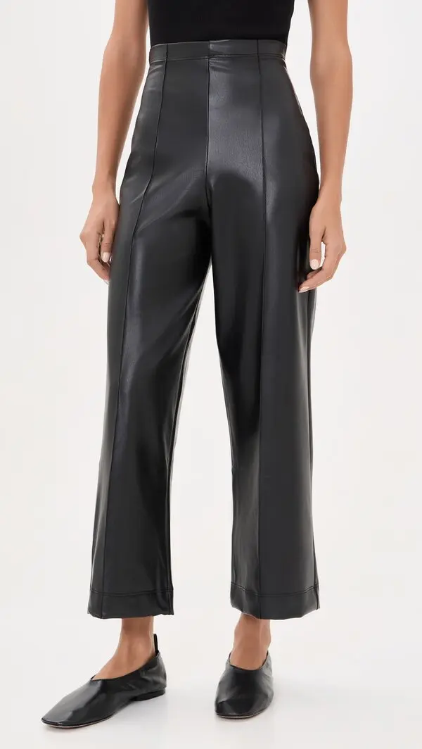 RIPLEY RADER Cropped Vegan Leather Straight Leg Pants