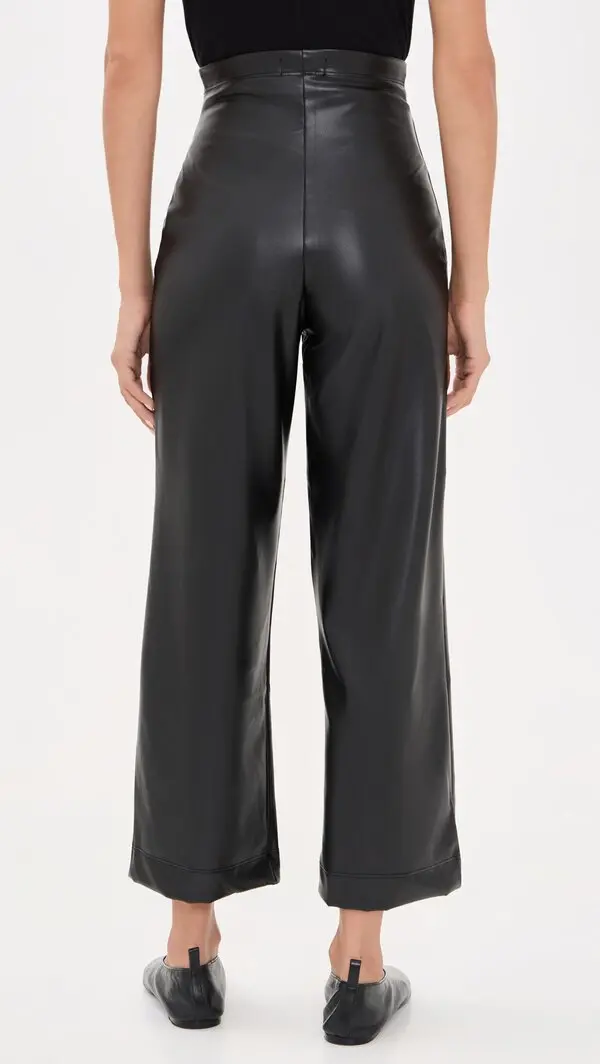 RIPLEY RADER Cropped Vegan Leather Straight Leg Pants