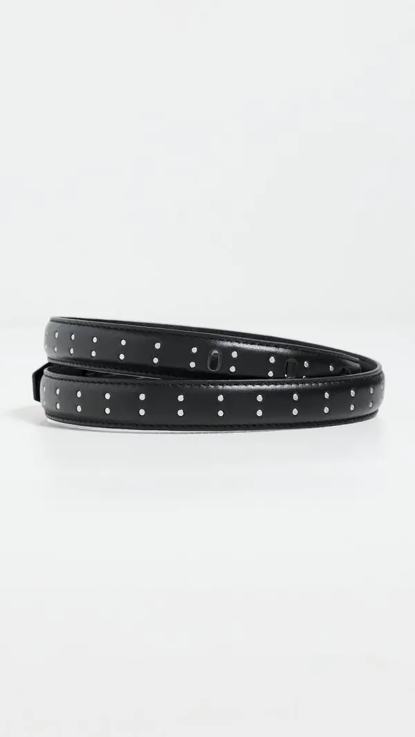 ANINE BING Elly Smooth Leather Studded Belt