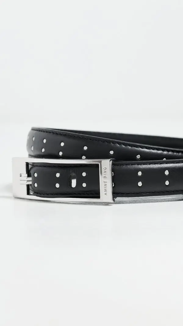 ANINE BING Elly Smooth Leather Studded Belt