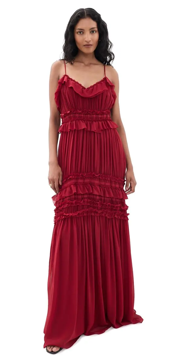 Ulla Johnson Dorothea Sleeveless Silk Gown - Cerise