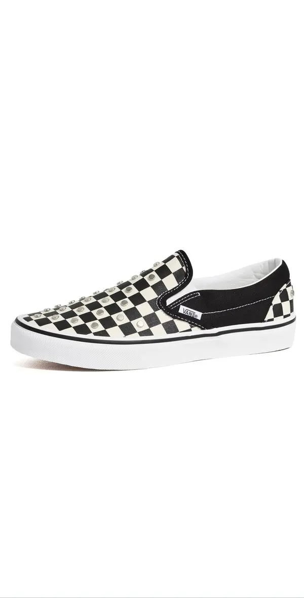 VANS Classic Slip On Sneakers M 8.5/ W - Checkerboard Studs Black