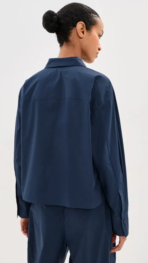 LE BOP Felicity Boxy Cropped Poplin Button Down Shirt