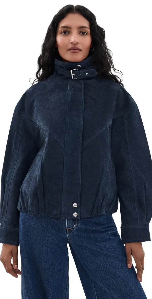 Blanknyc Midnight Drift Suede Jacket - Navy