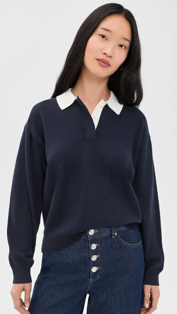 ALEX MILL Bond Street Cashmere Polo Top
