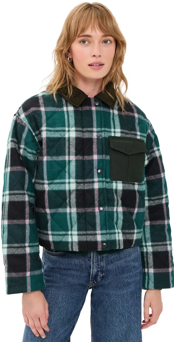 Canada Goose Terra Plaid Coat - Green/pink/multi Plaid