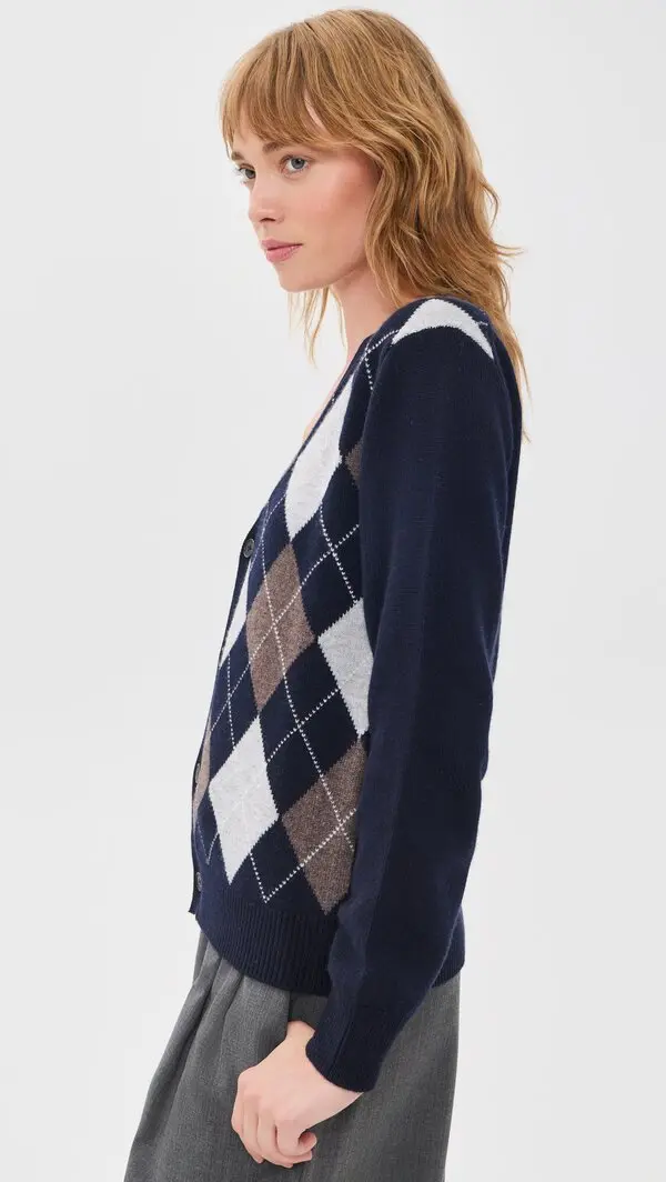 DUNST V-neck Argyle Cardigan