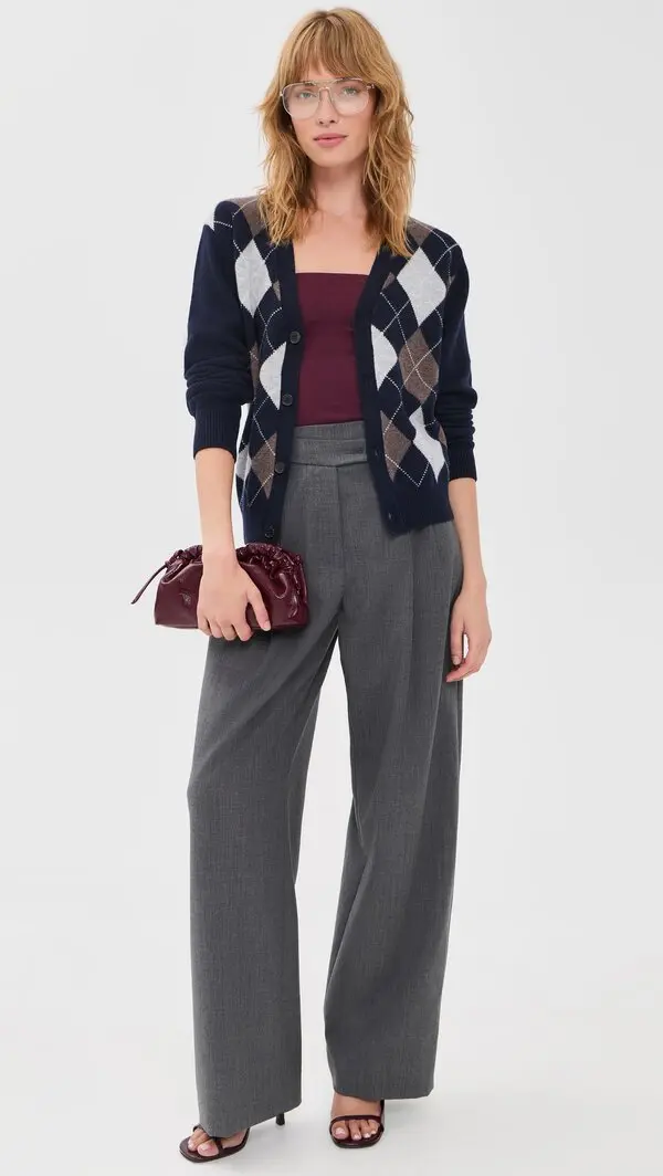 DUNST V-neck Argyle Cardigan