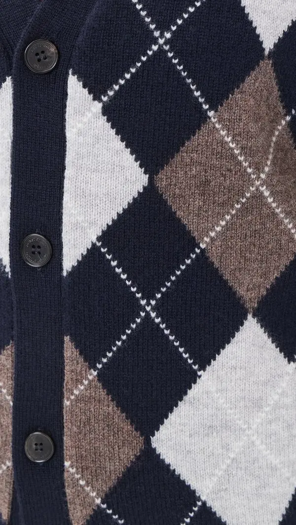 DUNST V-neck Argyle Cardigan