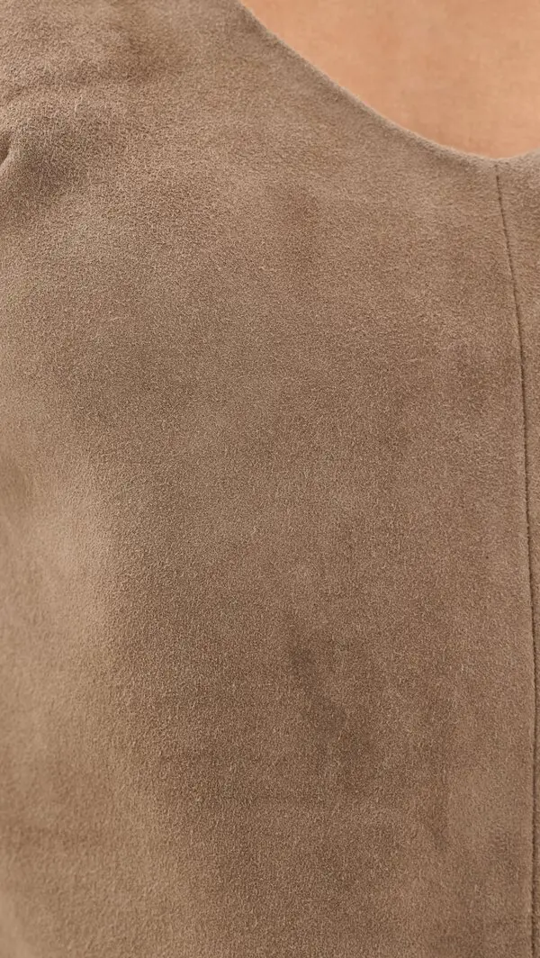 ST. AGNI Suede Low Back Tie Top
