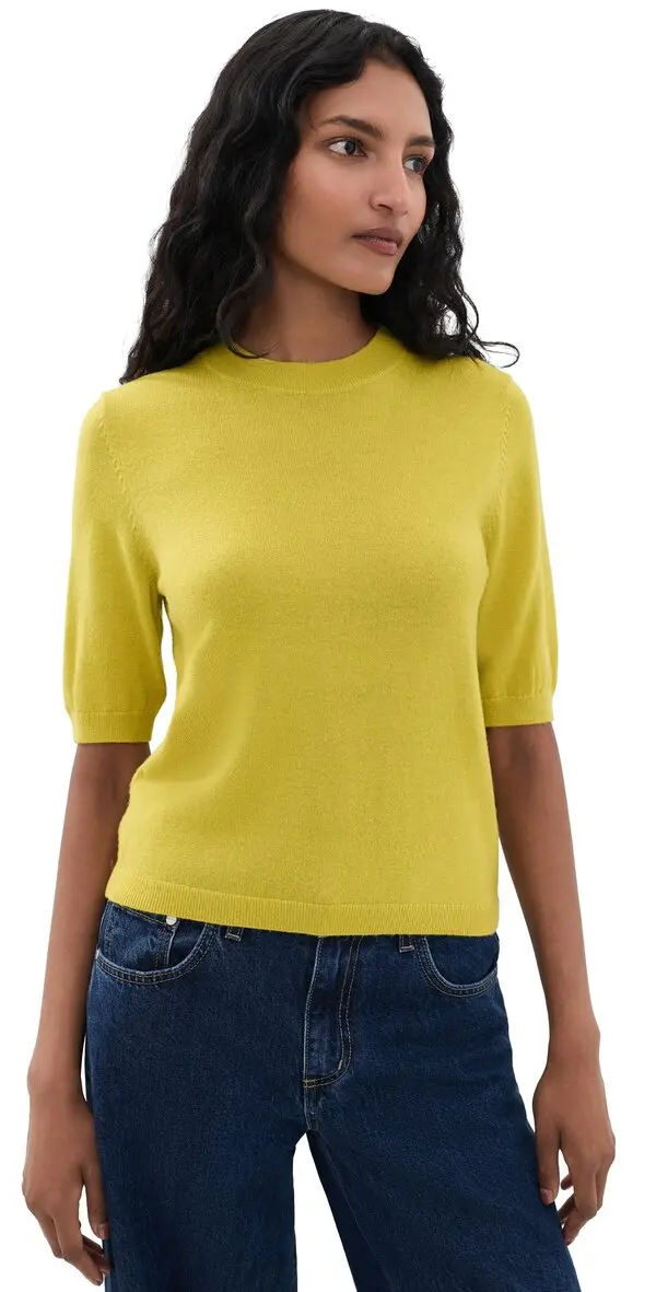 Secular Fitted Wool Crew Sweater - Chartreuse