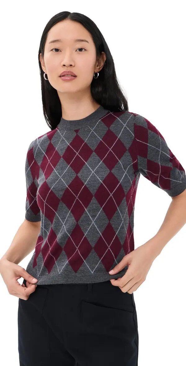 Secular Fitted Crew Pullover - Argyle