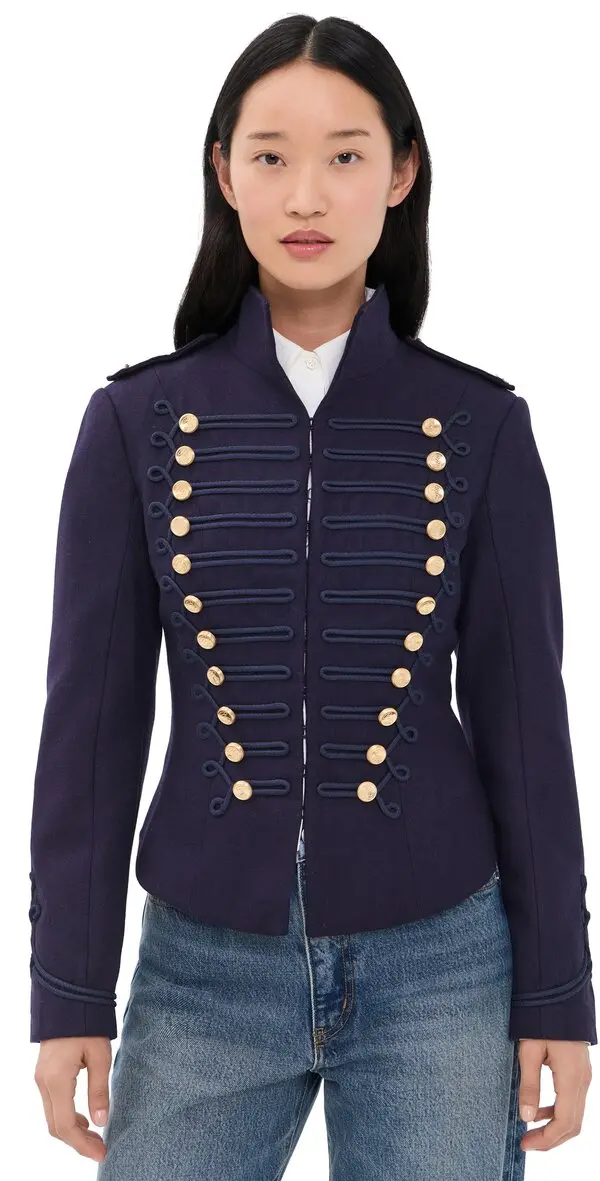 ROWING BLAZERS Wool Napolean Military Jacket - Navy